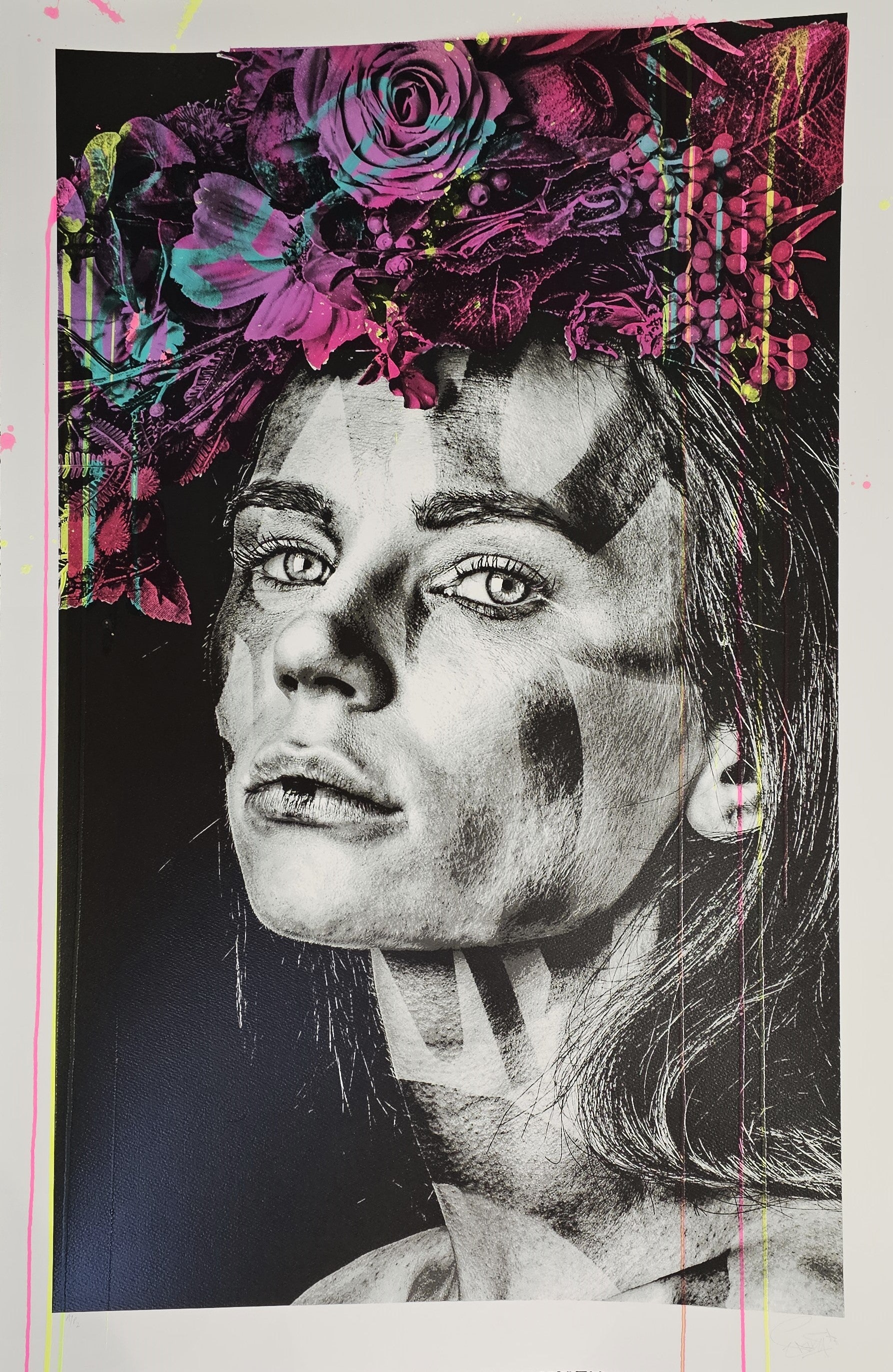 SNIK Retrograde (Fluro) - Screenprint and painting on paper signed ...